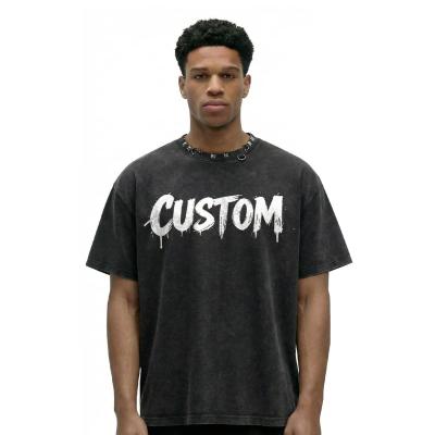 China Custom 260 GSM Vintage Wash Men's T-Shirt with Metal Ring Hardware for Streetwear Brands for sale