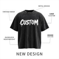 China Custom 260 GSM Vintage Wash Men's T-Shirt with Metal Ring Hardware for Streetwear Brands for sale