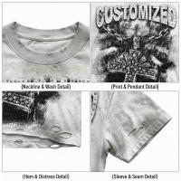 China Custom Vintage Wash Distressed Oversized Graphic Tee for Men for sale
