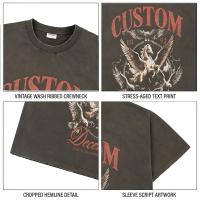 China Custom Vintage Washed Oversized Hand Distressed Graphic Tee for Streetwear Brands for sale