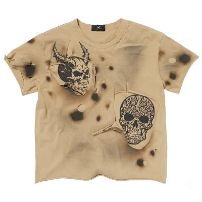 China Custom Distressed Graphic T Shirt Manufacturer for Streetwear Brands for sale