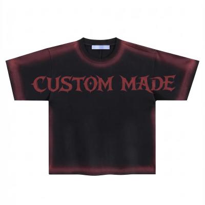 China Custom 100%cotton Spray Dye Oversized T-Shirt for Streetwear Brands for sale