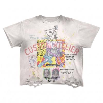 China Custom 100%cotton Distressed Vintage Acid Wash Oversized Streetwear T-Shirt for sale