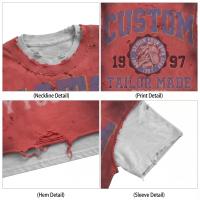 China Custom Oversized Double Layer Distressed Vintage Graphic T-Shirt for Men for sale
