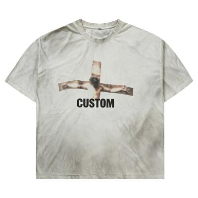 China Custom Heavyweight Wash DTG Graphic Print Oversized Tshirt for Men for sale