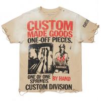 China Custom Heavy Acid Wash Distressed Oversized Graphic Print T-Shirt for Men for sale