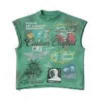 China Custom Acid Wash Vintage Distressed Sleeveless T-Shirt Manufacturer for sale