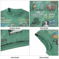 China Custom Acid Wash Vintage Distressed Sleeveless T-Shirt Manufacturer for sale