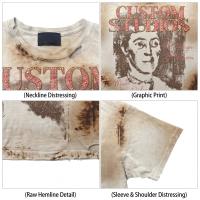 China Custom Heavyweight Distressed Details Vintage Mud Wash Boxy Fit T-Shirt for Men for sale
