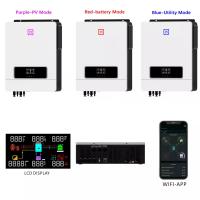 China 2023 HOT High Capacity On/off Grid Tie Home Solar Power Inverter Touch LCD RGB Light 7KW/8KW/10KW 48V Hybrid Inverter for sale