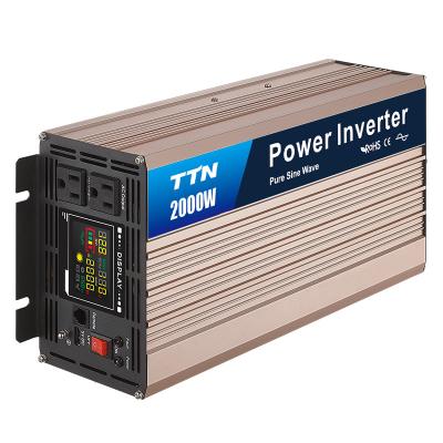 China TTN 6000W Pure Sine Wave Inverter,12V to 110V, Power Voltage Transformer,LCD Display,with Battery Cable,Multiple Protection for sale