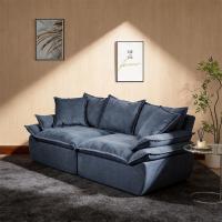China Compression Vacuum Sofa Set Home Furniture Modular Modern Luxury Corduroy 3 Seater Sponge Couch Living Room Frameless Sofa for sale