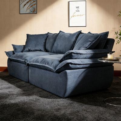 China Compression Vacuum Sofa Set Home Furniture Modular Modern Luxury Corduroy 3 Seater Sponge Couch Living Room Frameless Sofa for sale