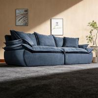China Compression Vacuum Sofa Set Home Furniture Modular Modern Luxury Corduroy 3 Seater Sponge Couch Living Room Frameless Sofa for sale