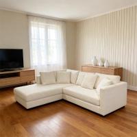 China Hotel Furniture Wooden Frame With Fabric Sofa Set Modern Living Room Villa Apartment Art Hall Straight Sofa for sale