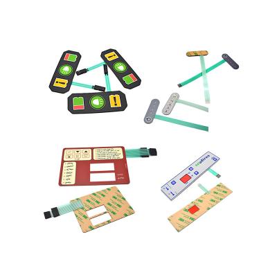 China Light Weight Metal Dome Flat Membrane Switch 5 Colors Printing On Surface Overlay for sale
