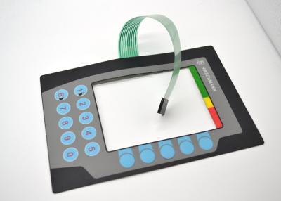 China PET Embossed Tactile Membrane Switch Keyboard with 2.54mm Circuit Connector and Clear LCD Window for sale