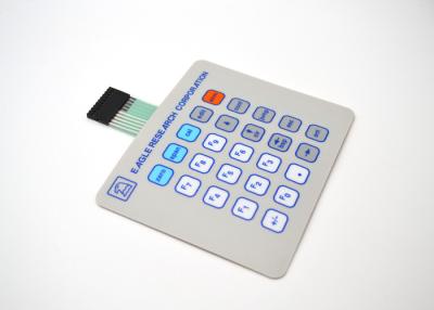 China Square Tactile Membrane Switch Keyboard with 3M467 Adhesive Back, 30V Max Voltage, -20° to 65°C Operating Range for sale