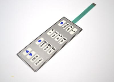 China Water Resistant Membrane Switch Keypad with 0.1mm-0.25mm Circuit Layers and ZS-136 Female Connector for sale