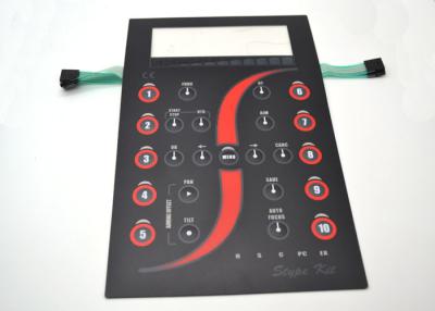 China Customized Tactile Membrane Switch Keyboard 165x227mm with Clear Display Window and Male Connectors for sale