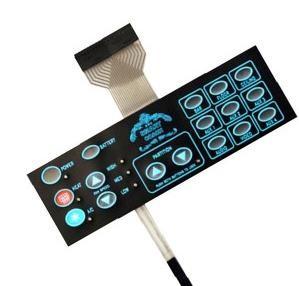China EL Backlight Membrane Switch Keypad 85mm x 85mm with Dustproof Anti-Oil Surface and 0.4-1.4mm Thickness Options for sale