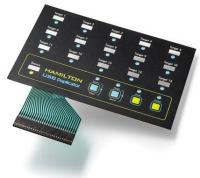 China EL Lighting Membrane Switch Keyboard 85mm x 85mm with EL Backlight for Industrial Equipment and CNC Machines for sale