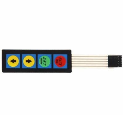 China EL Circuit Illuminated Membrane Switch Keyboard Panel 85mm x 85mm with 0.4-1.4mm Thickness Damp Proof Industrial Control for sale