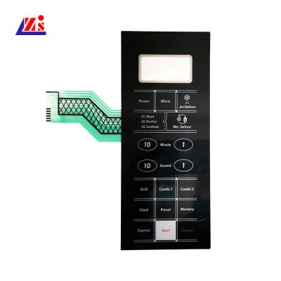 China 500MΩ 100mA 0.3mm Dustproof EL Backlit Membrane Switch - 85mm x 85mm ZS-06 Model with 0.4-1.4mm Thickness for sale