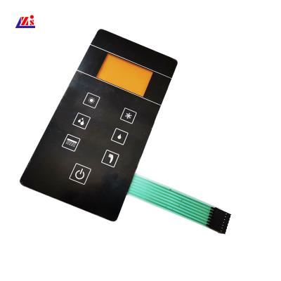 China Tactile Membrane Switch Panel with LCD Clear Window 0.3mm Thickness No Embossing for sale