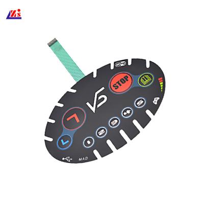 China Scratch Resistant Flat Membrane Switch 2 Red Windows for Power Supply for sale
