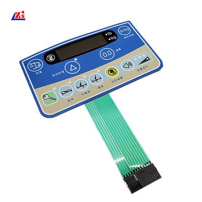 China Square Embossed Button Membrane Switch Panel for Medical Instrument 35V 100mA for sale