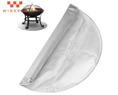 China Fiberglass Under Fire Pit Mat 0.4mm Fireproof Mat For Under Grill for sale