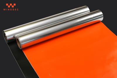 China 0.45mm Thick 13oz Silver Coated Fabric With Aluminium Foil For Facing for sale