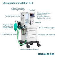 China Anesthesia Ventilator X40 8.4 Inch Touchscreen 20-1500mL Tidal Volume for Adult Pediatric for sale