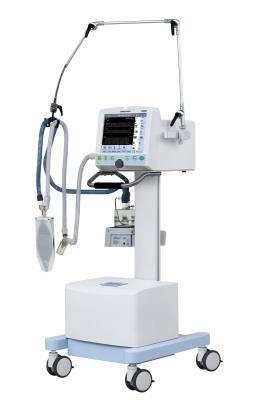 China Model R55 Purple Horn Portable Hospital Ventilator with Trolley 12.5kg 12in Touch Screen ICU Ventilator for sale