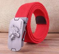 China Fashion Soft Fabric Women Web Belt Flexible 100cm 105cm Prong Buckle for sale