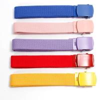 China Fashion Soft Fabric Women Web Belt Flexible 100cm 105cm Prong Buckle for sale