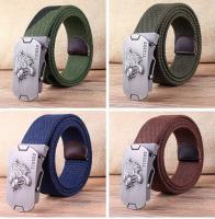 China Fashion Soft Fabric Women Web Belt Flexible 100cm 105cm Prong Buckle for sale