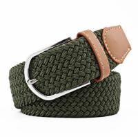 China Extra Long 3.3cm Stretch Woven Elastic Belt for Men 120cm Pin Buckle for sale