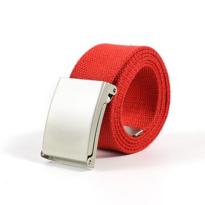 China Unisex 130cm Military Cotton Fabric Belt Web Braided Woven Belt 3.8cm Width for sale