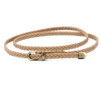 China PU Faux Braided Fabric Belt 0.8cm Handmade Skinny Lady Dress Belt Custom Size for sale