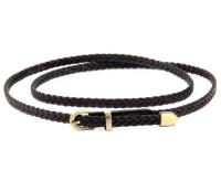 China PU Faux Braided Fabric Belt 0.8cm Handmade Skinny Lady Dress Belt Custom Size for sale