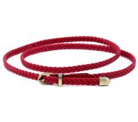 China PU Faux Braided Fabric Belt 0.8cm Handmade Skinny Lady Dress Belt Custom Size for sale