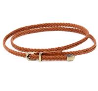 China PU Faux Braided Fabric Belt 0.8cm Handmade Skinny Lady Dress Belt Custom Size for sale