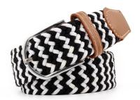 China Extra Long Braided Stretch Elastic Belt 3.3cm Width 120cm Length Adjustable for Men Women for sale