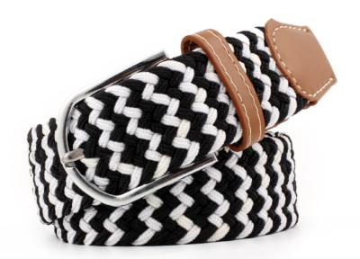 China Extra Long Braided Stretch Elastic Belt 3.3cm Width 120cm Length Adjustable for Men Women for sale