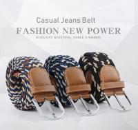 China Extra Long Braided Stretch Elastic Belt 3.3cm Width 120cm Length Adjustable for Men Women for sale