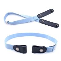 China OEM No-Buckle Invisible Belt for Women Black Polyester Custom Length 3.5cm Width for sale