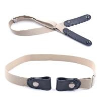 China OEM No-Buckle Invisible Belt for Women Black Polyester Custom Length 3.5cm Width for sale