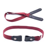 China OEM No-Buckle Invisible Belt for Women Black Polyester Custom Length 3.5cm Width for sale